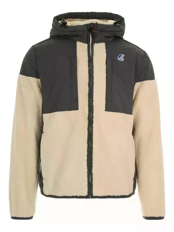 K-WAY Hooded Fleece-paneled Jacket - Neutrals