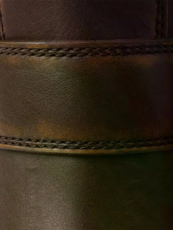 Prada Leather Buckled Combat Boots