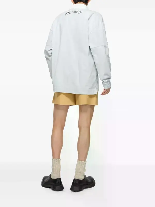 Acne Studios Graphic-print Long-sleeve Polo Shirt