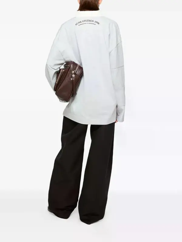 Acne Studios Graphic-print Long-sleeve Polo Shirt