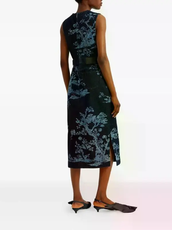 Erdem Trees-print Sleeveless Dress