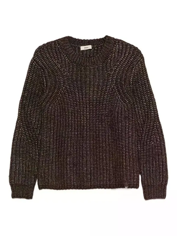 Herno Metallic Ribbed Knit Sweater
