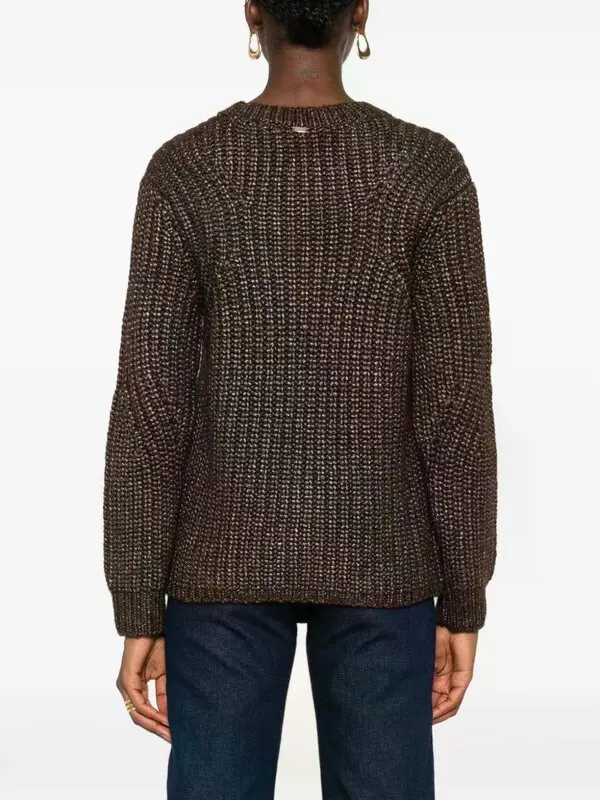 Herno Metallic Ribbed Knit Sweater