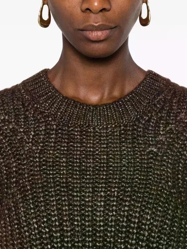 Herno Metallic Ribbed Knit Sweater