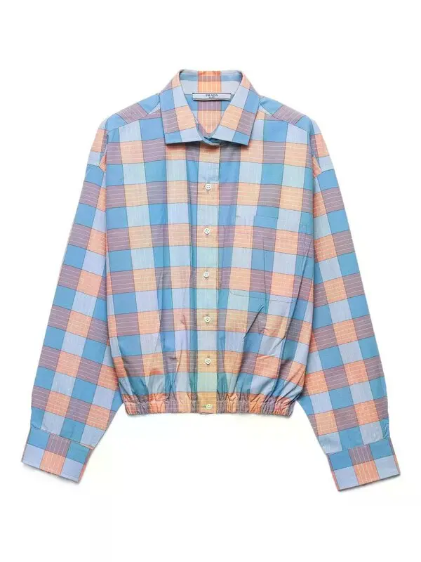 Prada Checked Poplin Shirt - Blue