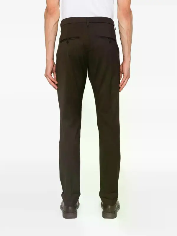 DONDUP Cuffed Wool Trousers - Brown
