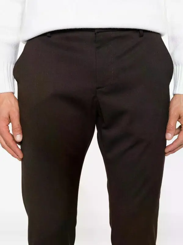 DONDUP Cuffed Wool Trousers - Brown