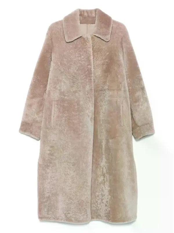MANZONI 24 Shearling Collared Coat - Neutrals