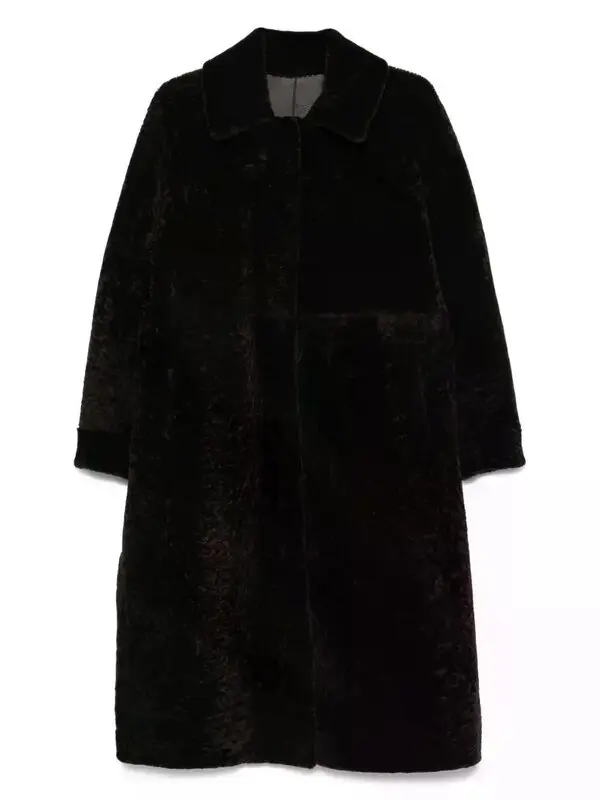 MANZONI 24 Shearling Collared Coat - Brown