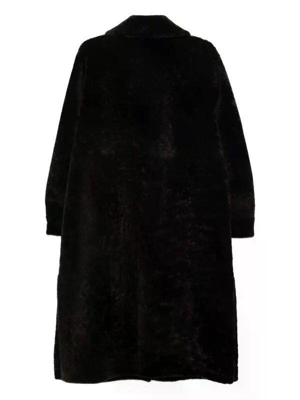 MANZONI 24 Shearling Collared Coat - Brown