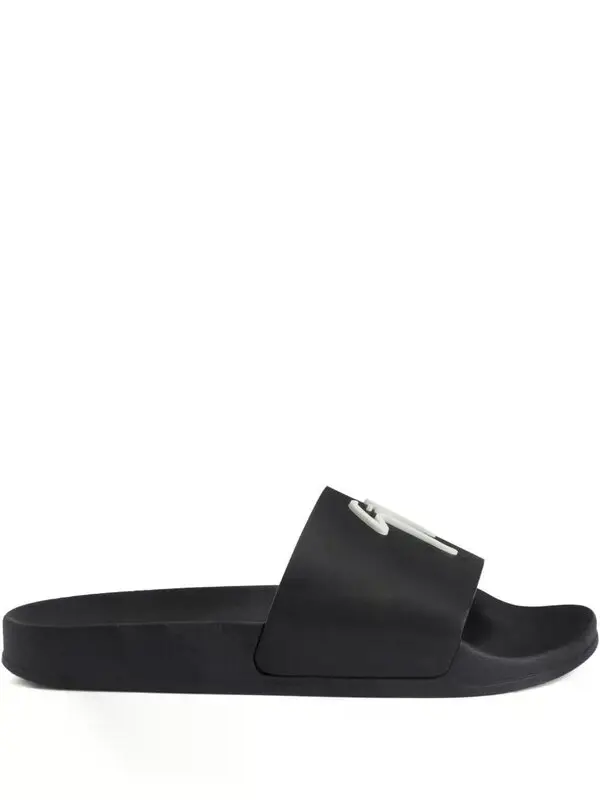 GIUSEPPE ZANOTTI Brett Logo-embellished Slides - Black