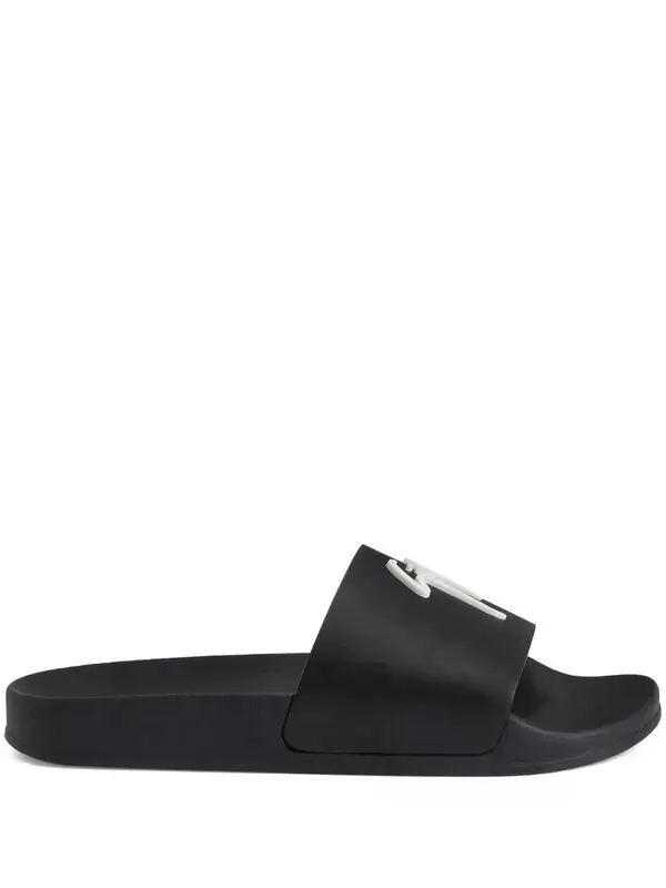 GIUSEPPE ZANOTTI Brett Logo-embellished Slides - Black