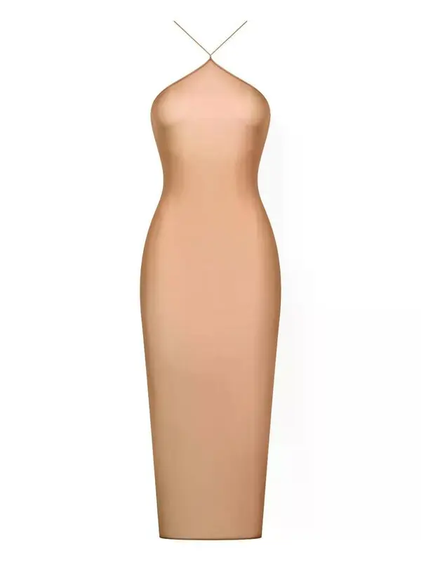 MAISON CLOSE French Kiss Light Open-back Midi Dress - Neutrals