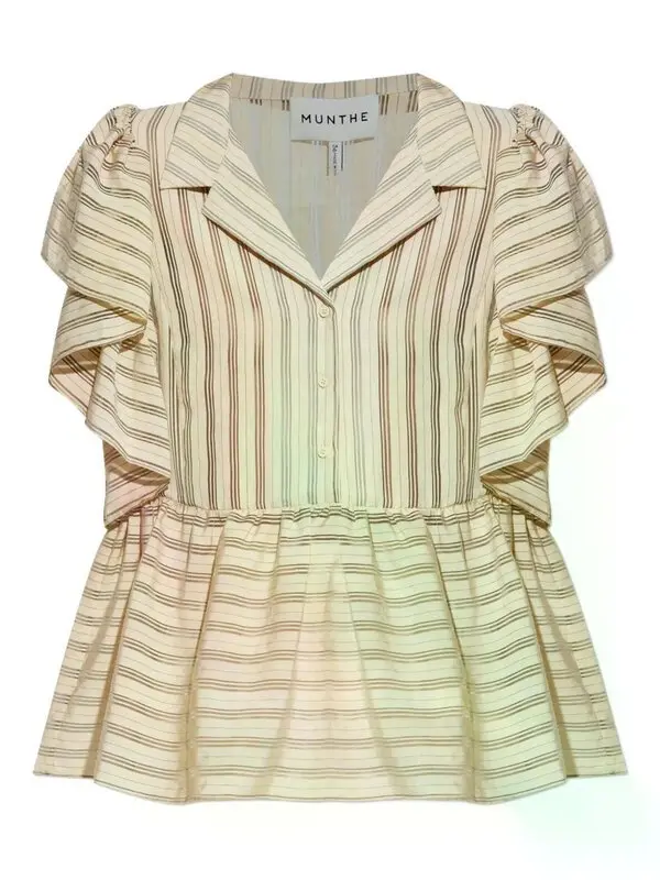 Munthe Ludive Striped Ruffled Blouse
