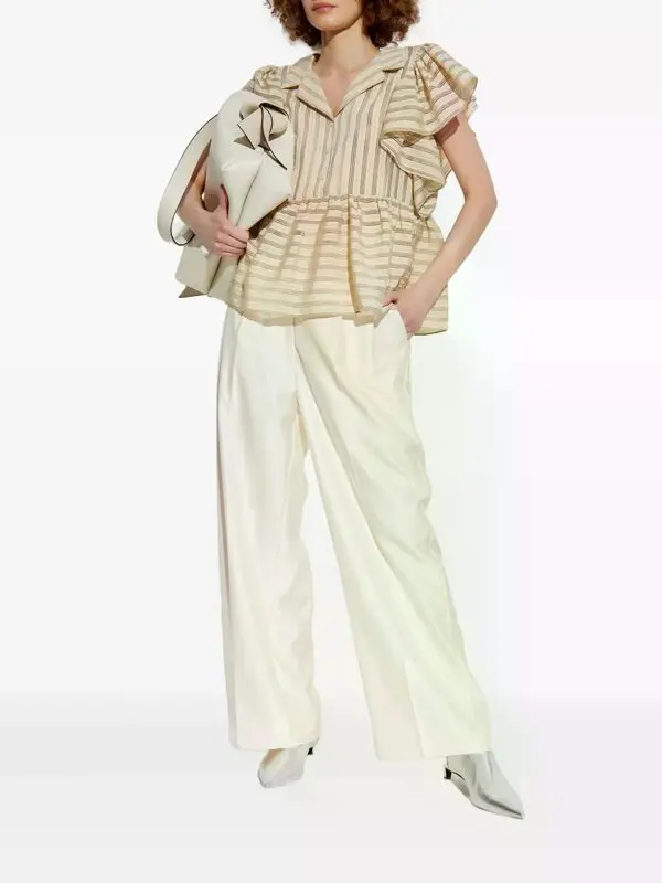 Munthe Ludive Striped Ruffled Blouse