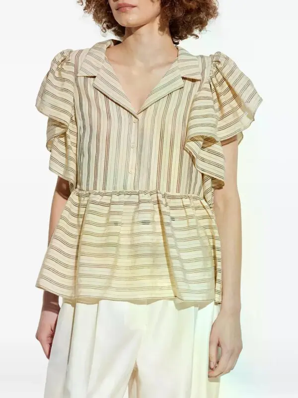 Munthe Ludive Striped Ruffled Blouse