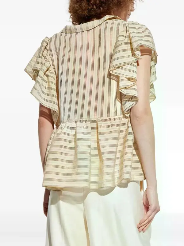 Munthe Ludive Striped Ruffled Blouse