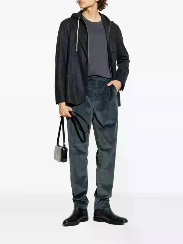 Eleventy Pleated Corduroy Trousers - Blue