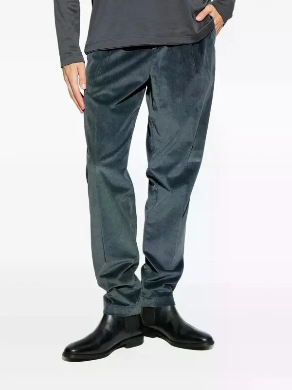 Eleventy Pleated Corduroy Trousers - Blue