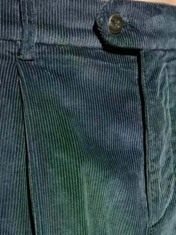 Eleventy Pleated Corduroy Trousers - Blue