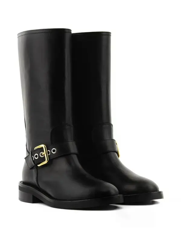 PAUL WARMER City Buckle-fastening Leather Boots