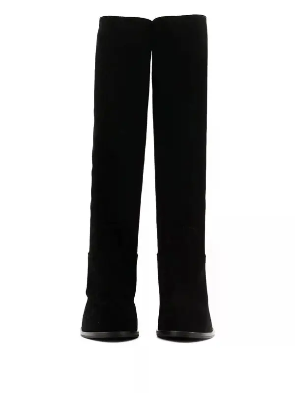 PAUL WARMER 75mm Kate Suede Knee-high Boots - Black