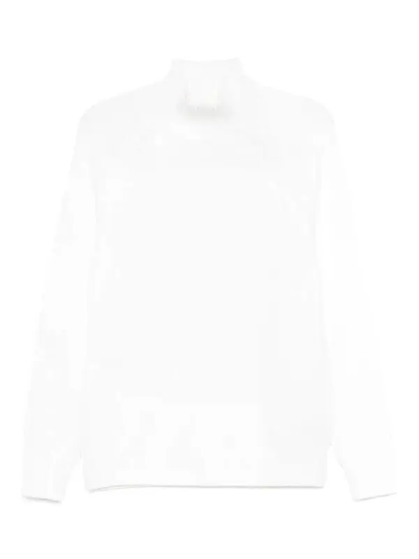 Eleventy High-neck Wool Sweater - White