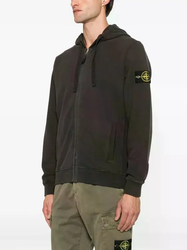 Stone Island Zip-up Hoodie - Grey