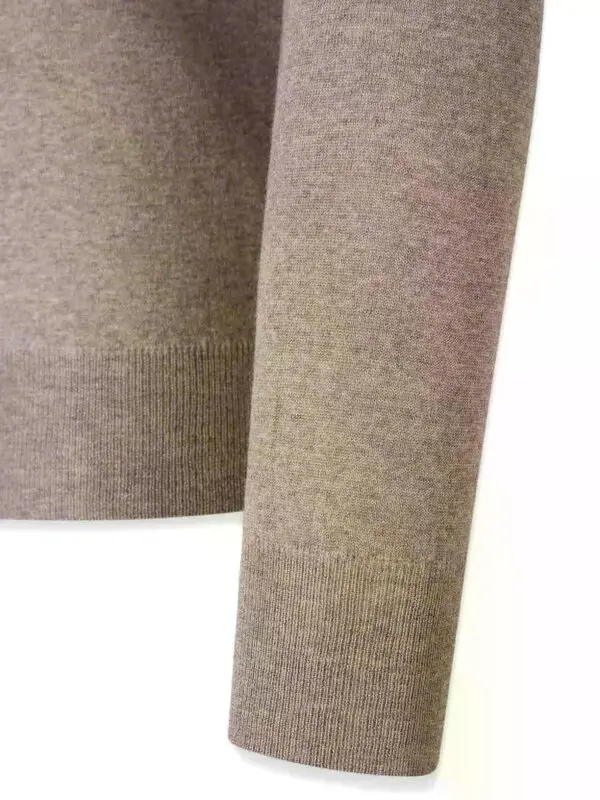 Canali High-neck Zip-front Cardigan - 705 Beige