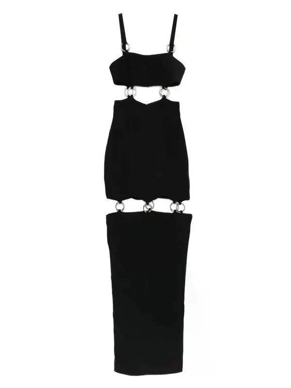 VESTIAIRE D'UN OISEAU LIBRE Ring Detail Sleeveless Dress - Black