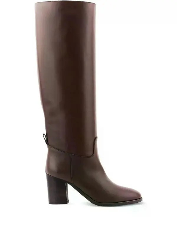PAUL WARMER 75mm Kate Block-heel Leather Boots - Brown