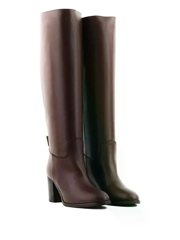 PAUL WARMER 75mm Kate Block-heel Leather Boots - Brown