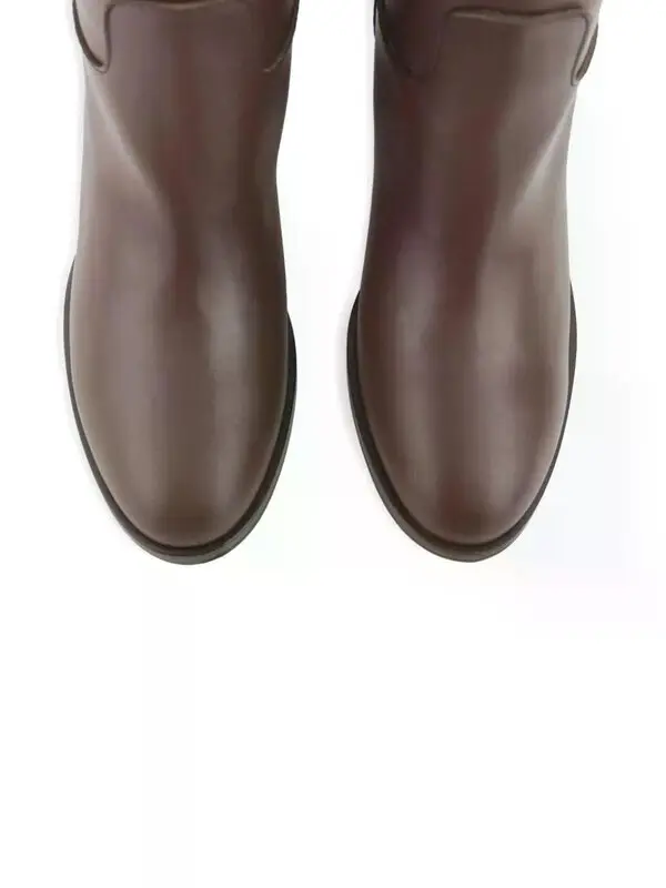 PAUL WARMER 75mm Kate Block-heel Leather Boots - Brown