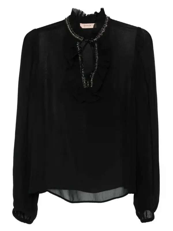 TWINSET Embellished Ruffled Blouse