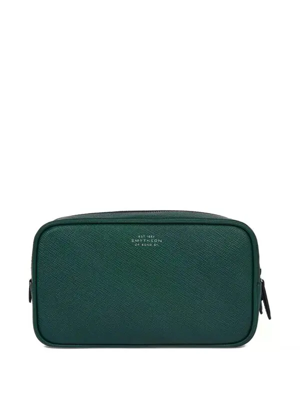 Smythson Double-zip Panama Wash Bag - Green