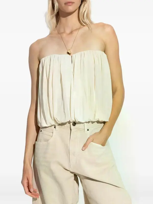 Isabel Marant Étoile Amalia Gathered Strapless Blouse - Neutrals