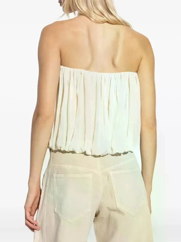Isabel Marant Étoile Amalia Gathered Strapless Blouse - Neutrals