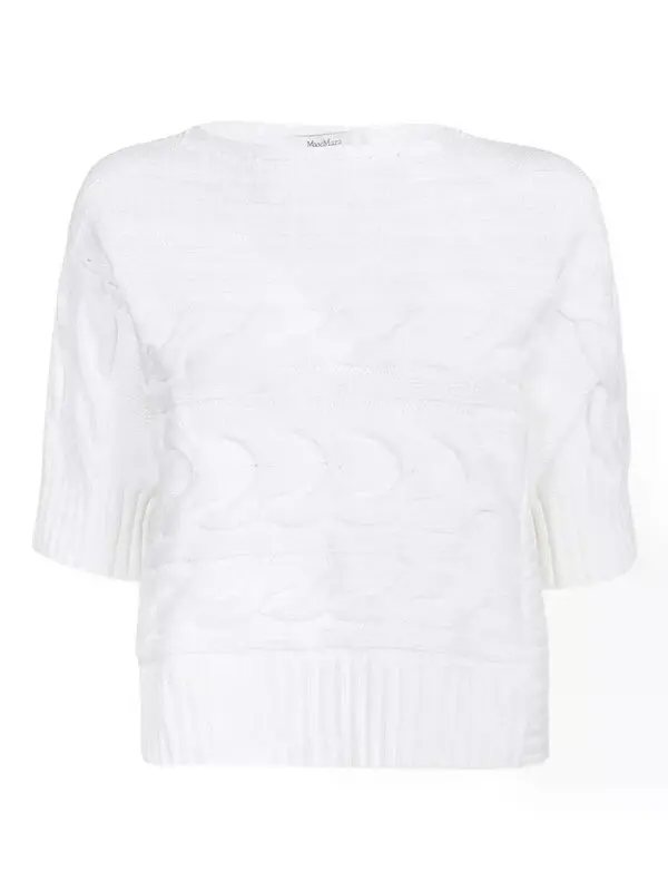 Max Mara Cable-knit Short-sleeve Sweater