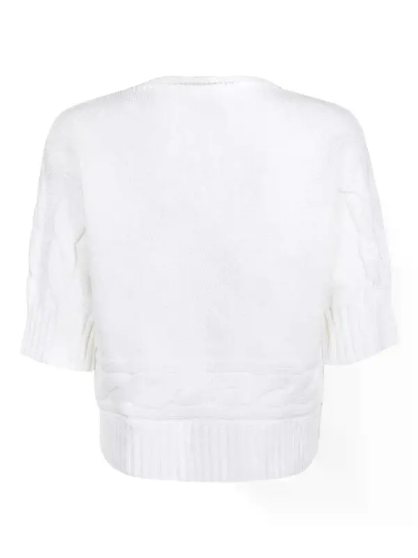 Max Mara Cable-knit Short-sleeve Sweater