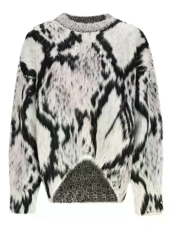 Attico Snake-print Mohair Sweater - Grey