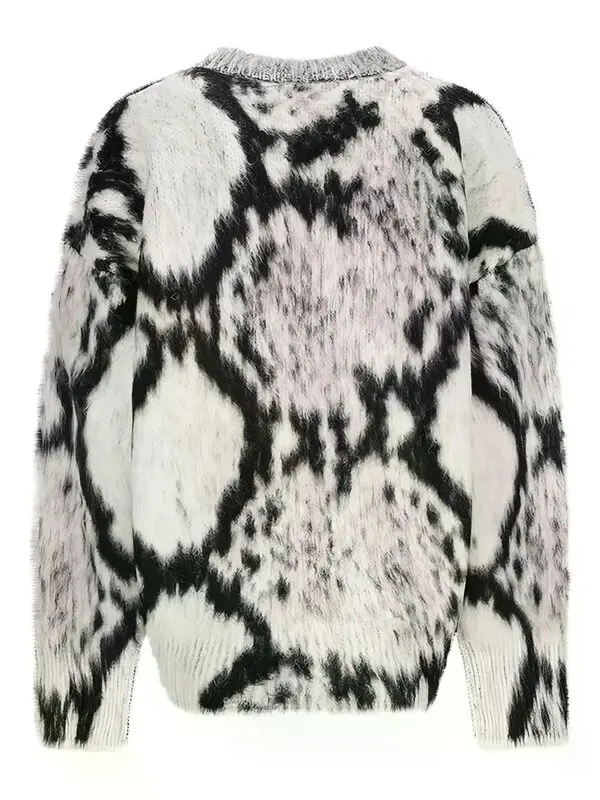 Attico Snake-print Mohair Sweater - Grey