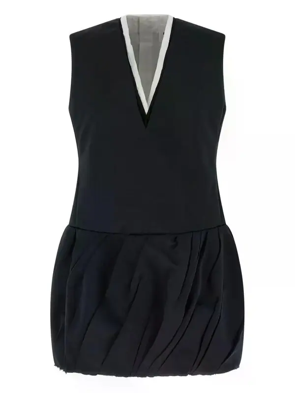 JIL SANDER V-neck Balloon-skirt Mini Dress