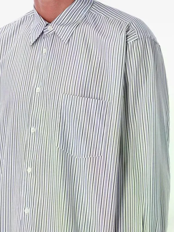 Comme Des Garçons Stripe Long-sleeve Shirt - Blue