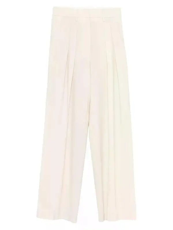 FORTE_FORTE Pleated Wide-leg Trousers - Neutrals