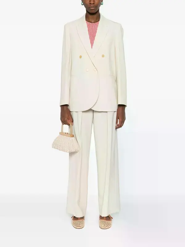 FORTE_FORTE Pleated Wide-leg Trousers - Neutrals