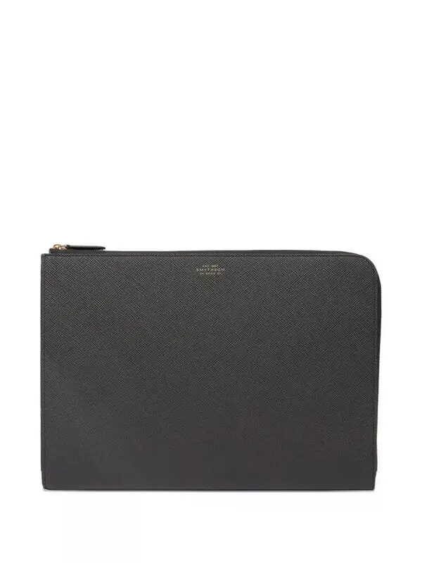 Smythson Zip Laptop Case - Black