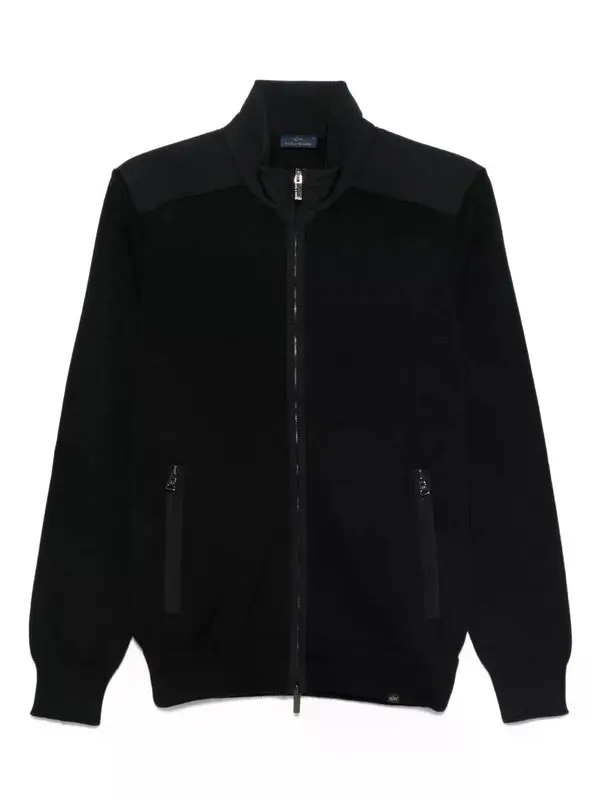 Paul & Shark Wool Zip-up Cardigan - Black