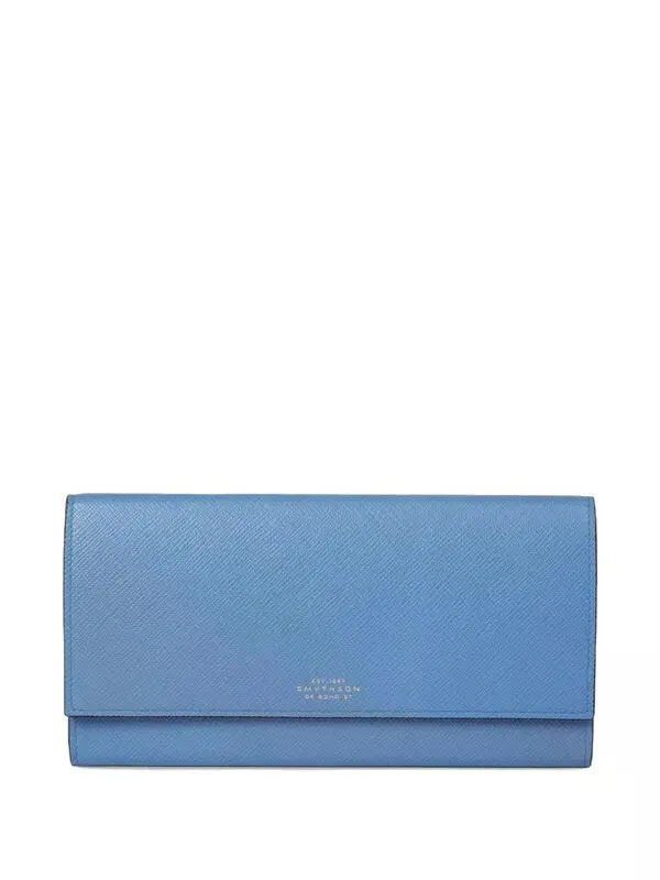 Smythson Marshall Leather Travel Wallet - Blue