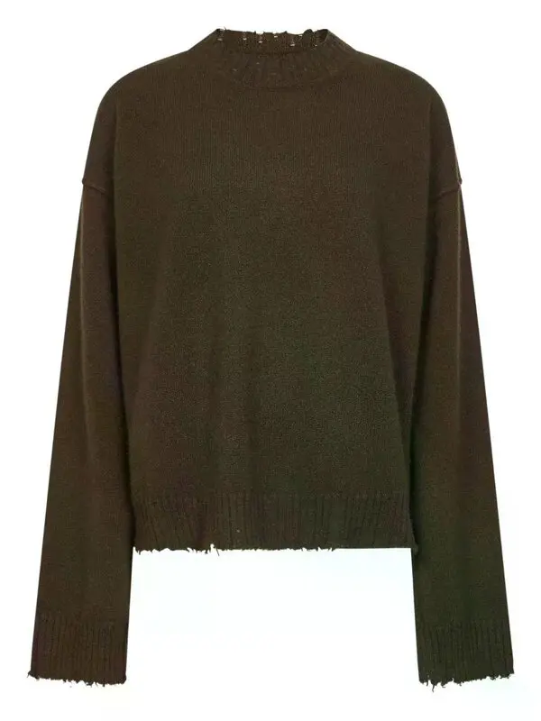 UMA WANG Long Sleeve Distressed Sweater