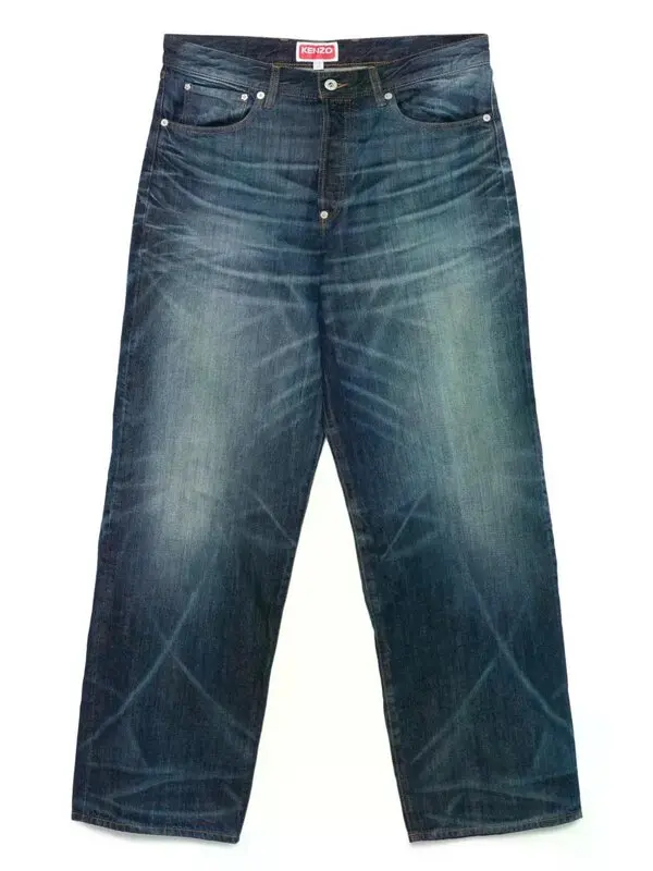 Kenzo Faded-effect Straight Leg Jeans